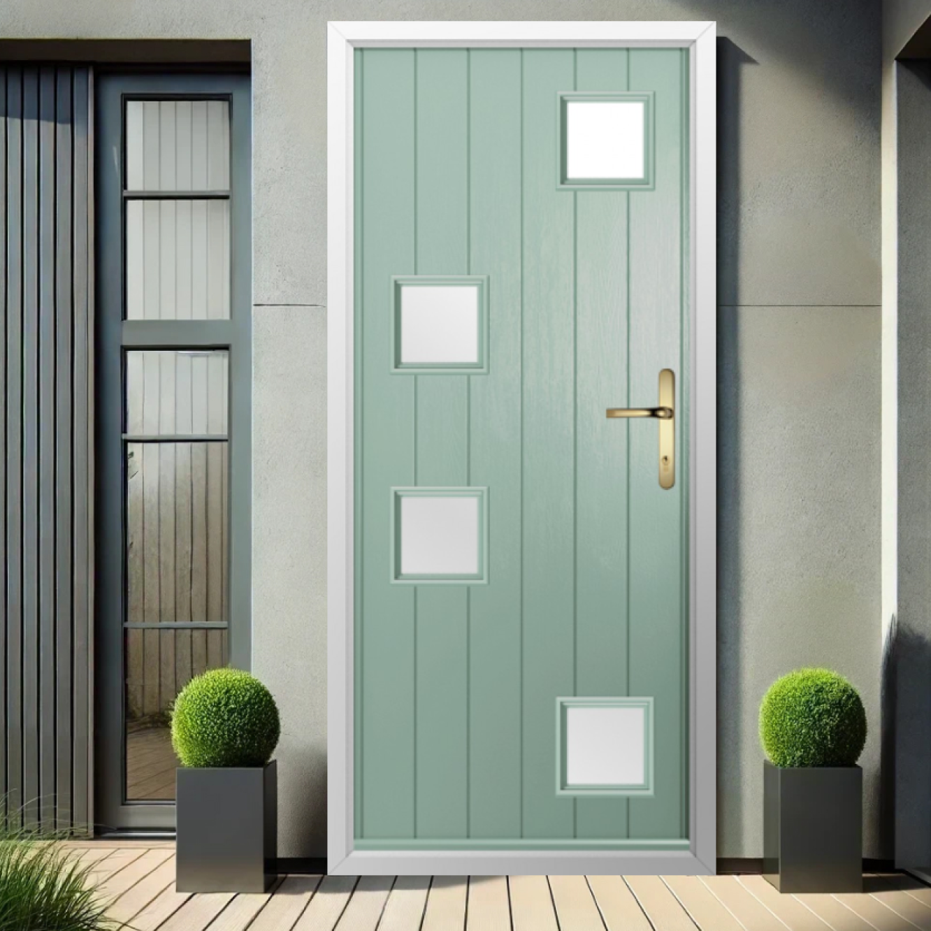 Solidor Modena Composite Contemporary Door In Chartwell Green | GFD Homes