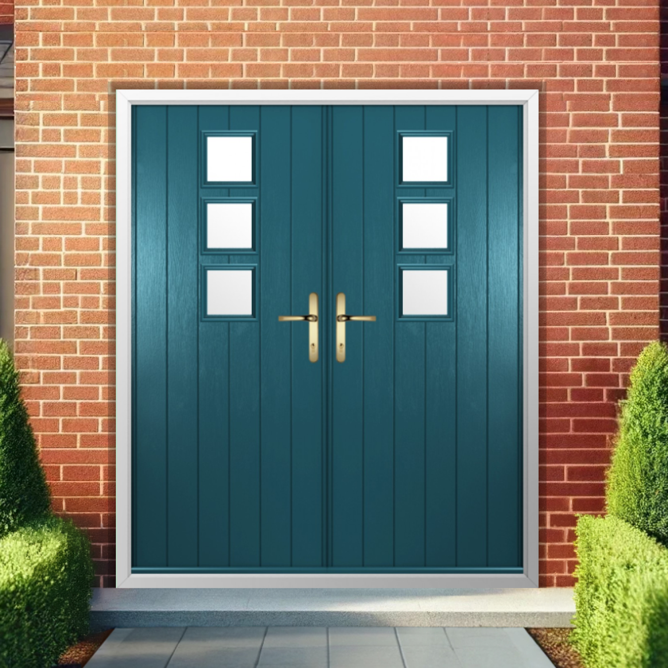 Solidor Naples Composite French Door In Peacock Blue | GFD Homes
