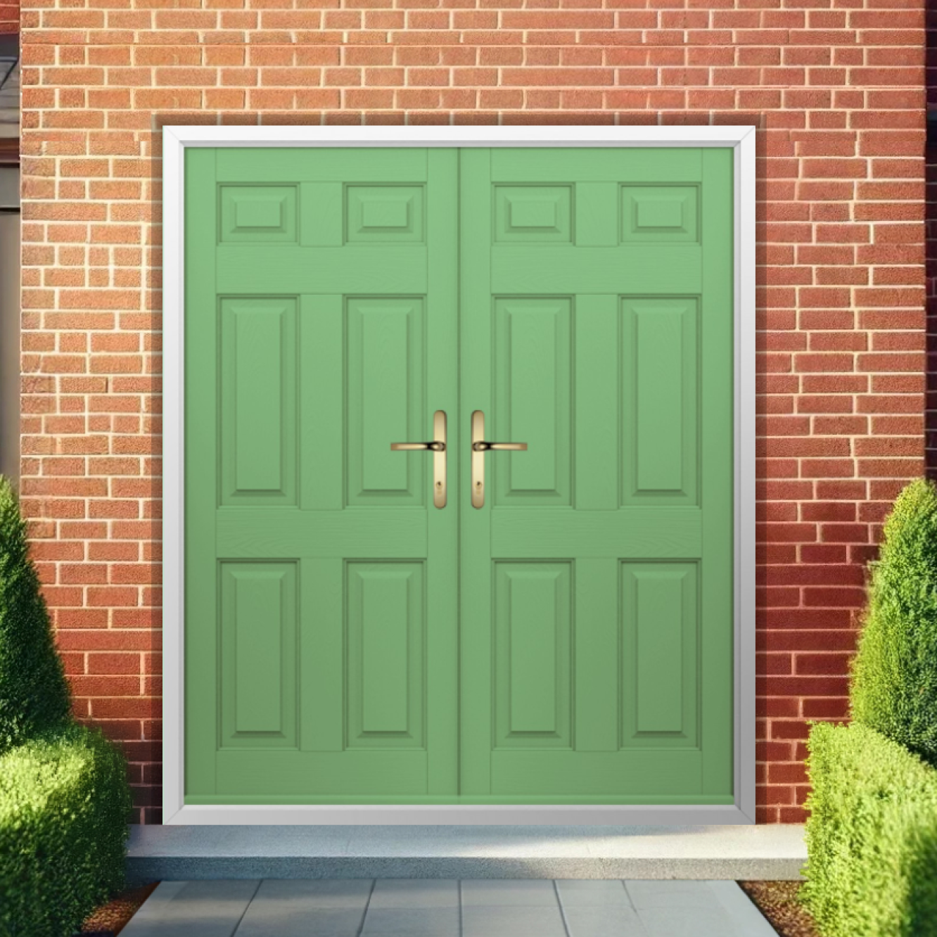 Solidor Tenby Solid Composite French Door In Pistachio Green | GFD Homes