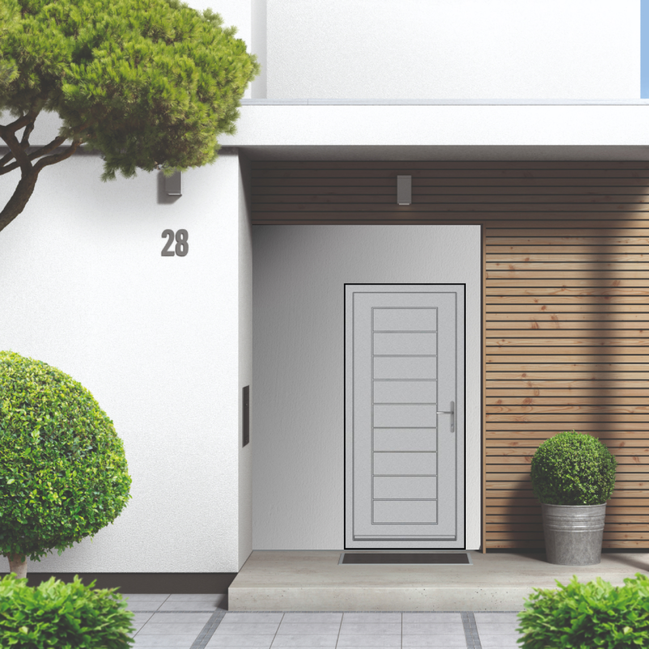 Smart Signature Portobello Aluminium Composite Door In Silver Grey ...
