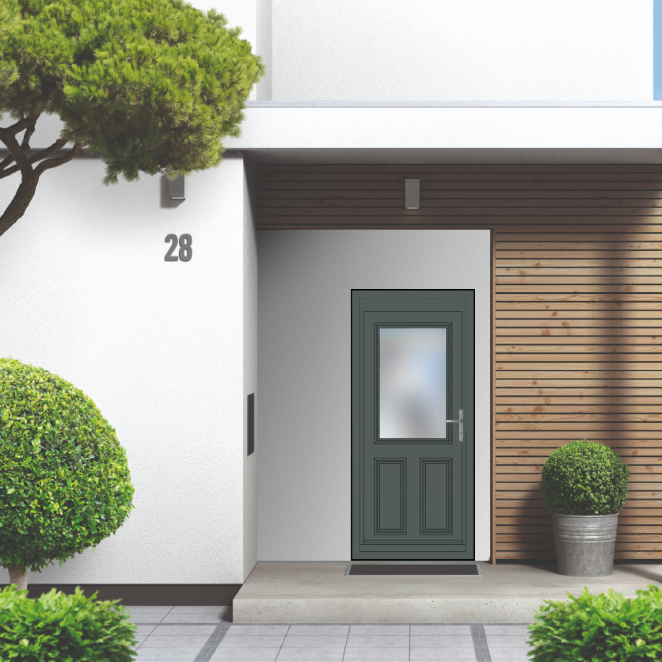 Smart Signature Baker Aluminium Composite Door In Stroud Sky | GFD Homes
