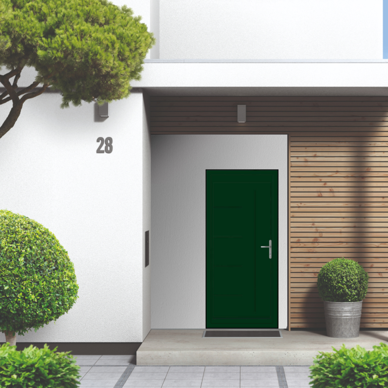Smart Signature Grainger Aluminium Composite Door In Dark Green | GFD Homes